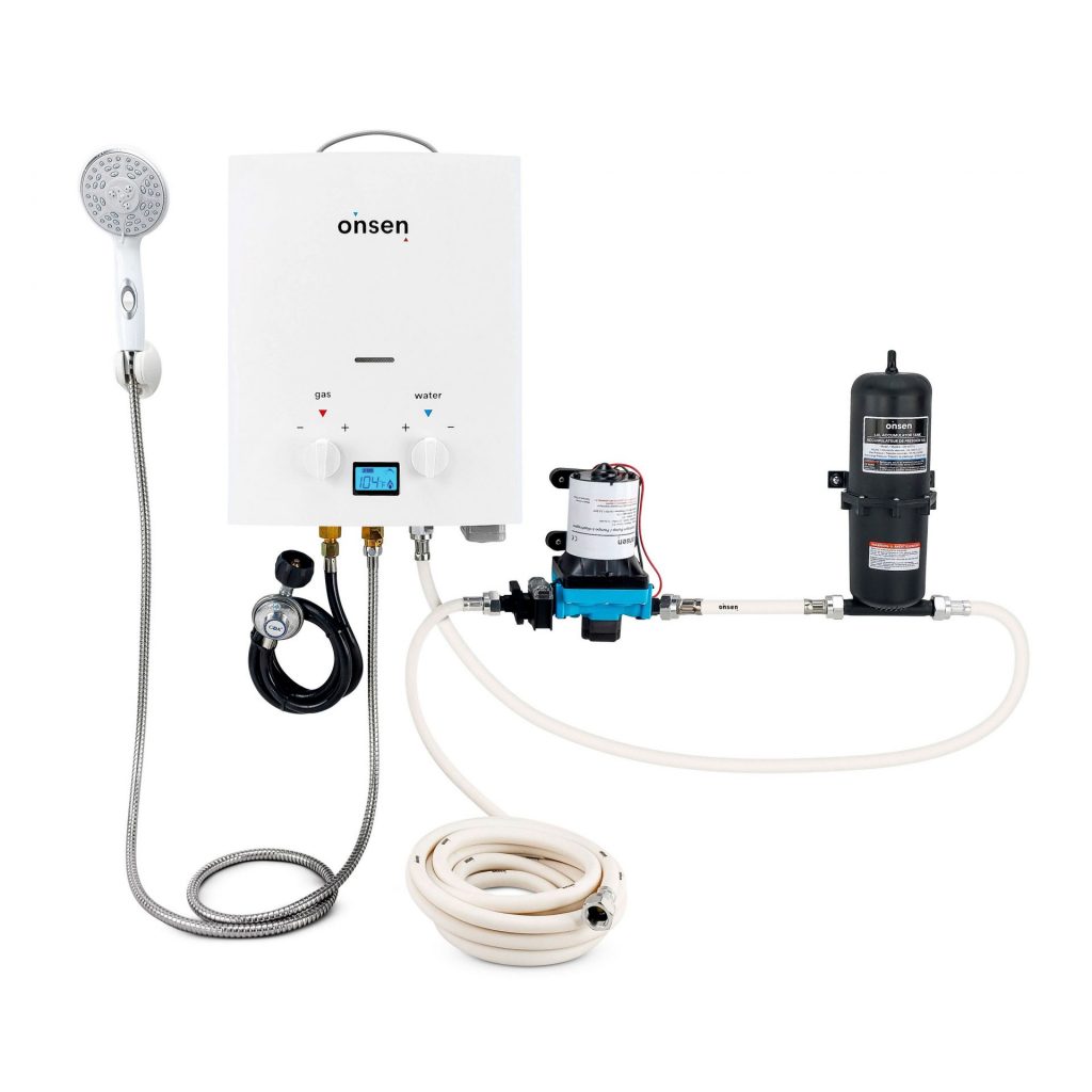 Onsen 5L Outdoor Propane Portable Tankless Water Heater 1.3 Gal/Min 32K ...